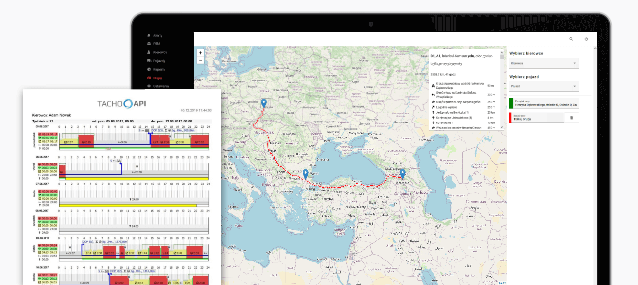 Drivers' working hours monitoring » TACHO • API
